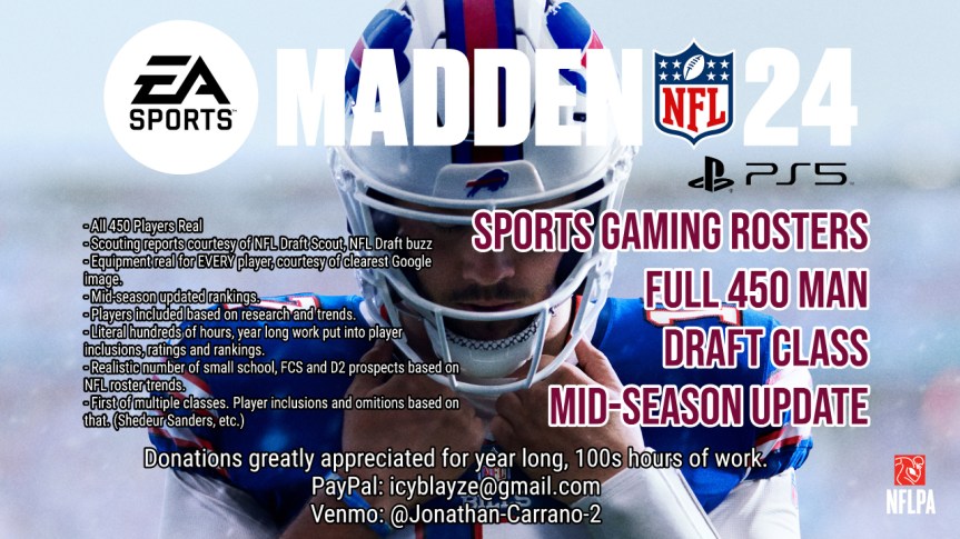 Madden NFL 24 – PS5 – Full 450 Man 2024 Draft Class Out Now! – Sports ...